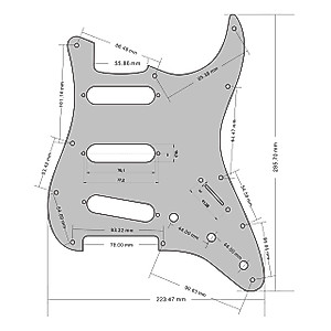 BexGears 11 Hole SSS Electric Guitar Pickguard Backplate with Screws for Guitar Parts (4Ply Aged Pearl)