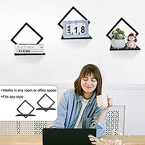 2Pcs Metal Wall Mounted Floating Shelves, Modern Wall Decor Folding Display Shelf for Books Photos Potted Plants Storage, Small Hanging Shelf Organizer for Home Living Room Kitchen Bedroom Bathroom