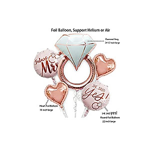 Gifloon Ring Balloon for Bachelorette Engagement Wedding Bridal Shower Diamond Party Decorations Supplies, Rose Gold