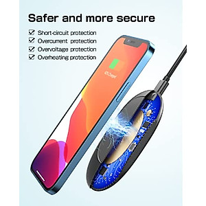 PELARD Wireless Charger 2 Pack 15W Max Wireless Charger for iPhone Fast Wireless Charging Pad for Multiple Devices LG Pixel AirPods Pro (NO QC Adapter,Not Compatible with MagSafe Magnetic Charging)