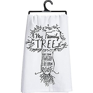 Primitives by Kathy 26945 LOL Made You Smile Dish Towel, 28-Inches Square, My Family Tree