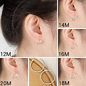 Thin Endless Hoop Earrings 14mm 16mm 18mm 20mm (14mm)