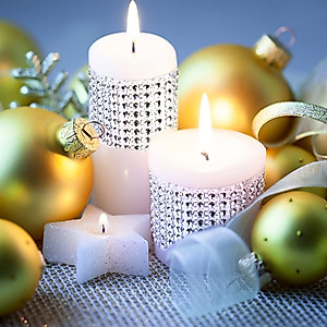 8 Row 10 Yard Rhinestones Diamonds Ribbon Bling Wrap for Crafts for Wedding Cakes, Birthday Decorations, Baby Shower Events,Party Supplies, Arts Rhinestones for Crafts(Silver, 8row)