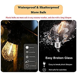 Outdoor Solar String Lights, 100 FT Solar Powered LED String Outdoor Lights Waterproof & Shatterproof, Patio Solar Hanging Lights With 30 Bulbs, Camping Decorative Lights For Outdoor Backyard Garden