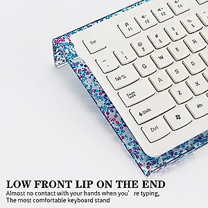 Cityjoy Computer Keyboard Stand Titled PC Gaming Keyboard Stand Riser with Silicone Anti-Slip Case, Acrylic Keyboard Tray Holder for Ergonomic Typing Working at Home and Office (LJ013A Blue)