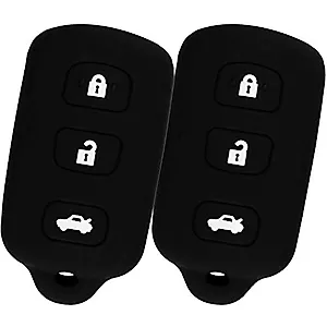KeyGuardz Keyless Remote Car Key Fob Shell Cover Soft Rubber Case for Toyota Avalon Camry Solara GQ43VT14T HYQ12BAN (Pack of 2)