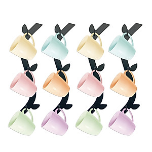 Ecqizer Coffee Mug Wall Rack Coffee Mug Trees for Wall Metal Mug Rack Wall Mounted Coffee Bar Decor Coffee Cup Holder Wall Mounted 4pcs Black