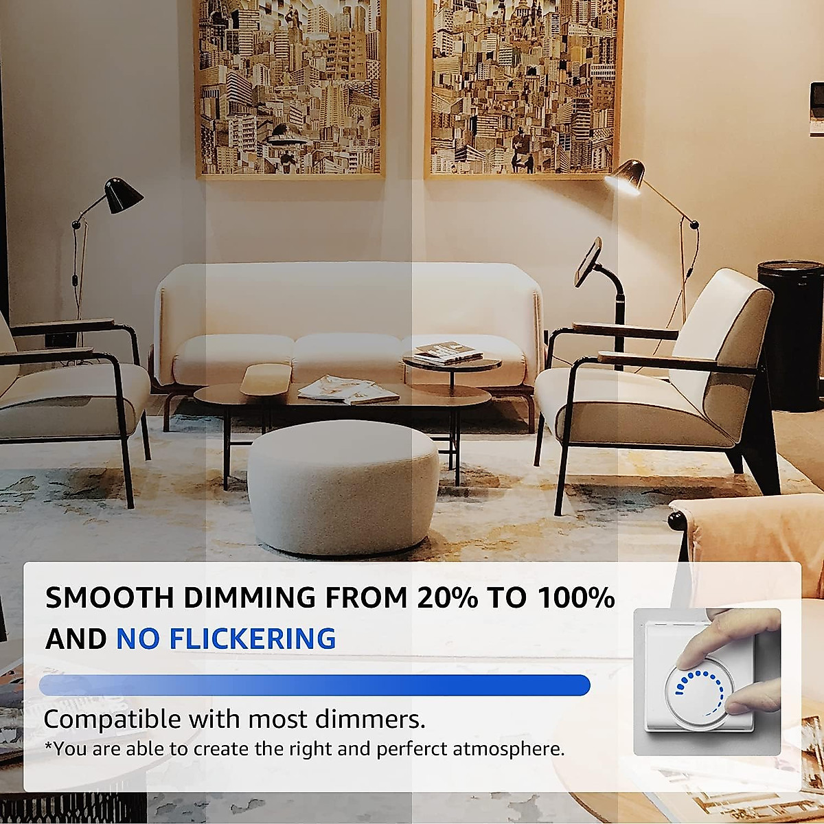 MASTERY MART LED GU10 Spotlight Light Bulbs, 50 Watt Equivalent, 5.5W Dimmable, Full Glass Cover Reflector, 2700K Soft White, 25000 Hours, UL Listed, Energy Star Certified (Pack of 6)