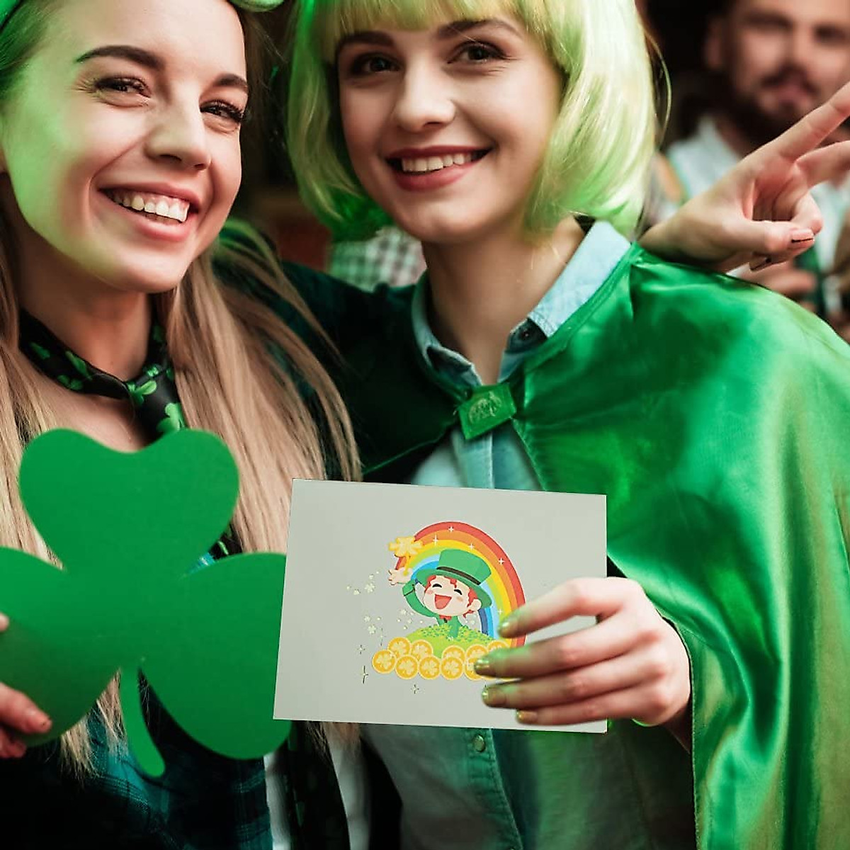 CUTE POPUP - Funny St Patricks Day Pop Up Cards, Green Shamrock 3D Card, New Grand Opening Card, Birthday Card, Surprising Present for Kids, Good Luck, Get Well for Family and Irish Friends