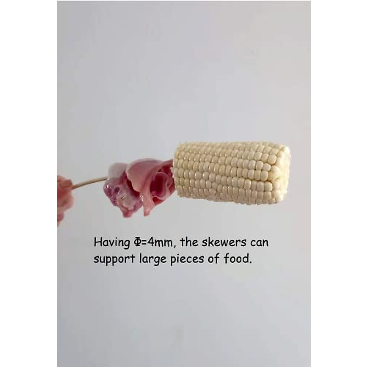 Natural Bamboo Skewers-200 pcs/pack-Φ=0.16 inch (4 mm)-L=12 Inch (300 mm) for BBQ, Appetiser Fruit, Cocktail, Kabob, Kebabs, Marshmallow, Grilling, Barbecue, Kitchen, Crafting, DIY Miniature
