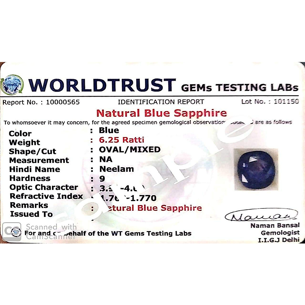 LMDPRAJAPATIS Natural Blue Sapphire 8.00 Carat Gemstone Beautiful 925 Sterling Silver Ring For Men And Women's