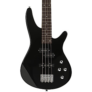 Electric Bass Guitar 4 Strings Full Size P Bass Beginner Kit Black for Starter with Gig Bag, Guitar Strap, and Guitar Cable (Black)