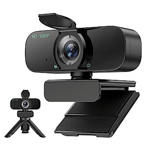 Annirose 1080P HD Webcam with Microphone, USB PC Computer Web Cam with Triopod Stand, Laptop Desktop Full HD Camera Video Webcam, Pro Streaming Webcam for Recording, Calling, Meeting, Gaming