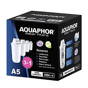 AQUAPHOR A5 Water Filter Cartridge, 4 Count (Pack of 1), White