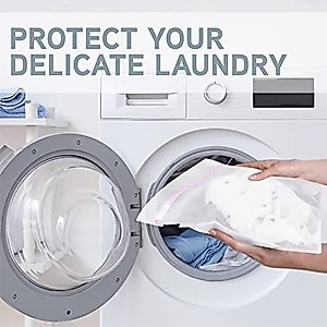 Zippered Mesh Laundry Bag - Various Sizes, Durable Breathable Material, Color Coding, Secure Zipper Closure (Set of 6)