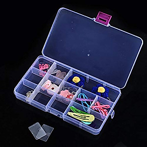 ETSAMOR 5pcs Plastic Jewelry Box 4 Colors Adjustable Divider Removable Grid Compartment Jewelry Earring Tool Containers for Small Accessories