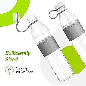 Copco Hydra Chevron Reusable Water Bottles | Clear Water Bottles for School, Gym, Travel, & More | BPA Free Tritan Plastic Water Bottles | Travel Water Bottle - Set of 2, 20 Oz