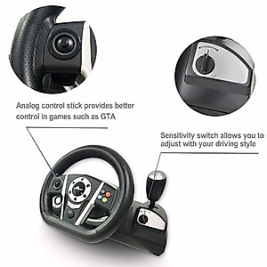 GAMEMON Racing Wheel Compatible With Xbox one Xbox360 PS4 PS3Nintendo Switch PC-USB Android With Gear and Pedal