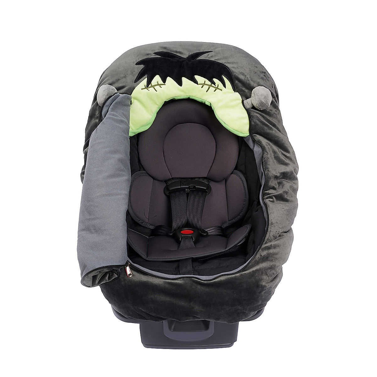 Car Seat Cuties, Baby Car Seat Cover, Stretchy Universal Fit Infant Car Seat Carrier Cover for Baby Boys and Girls, Soft & Warm Baby Blanket Style Car Seat Cover, Infant Costume (Frankenstein)