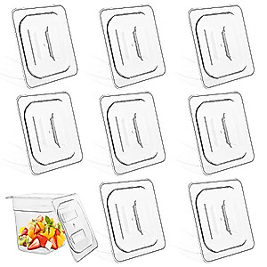 8 Pcs Polycarbonate Hotel Pan Lids with Handle 1/6 Size Food Pan Lid Clear Plastic Steam Table Pan Lid 6.9”x 6.3”Commercial Food Storage Containers Covers for Restaurant Hotel