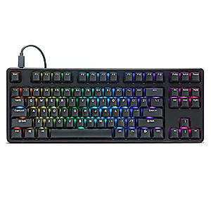 DROP Signature Series Mechanical Keyboard - Tenkeyless TKL (87 Key), Doubleshot Cherry Keycaps, Tactile Holy Panda Switches, Hot-Swap, Backlit RGB LED, USB-C, Aluminum Frame (Classic Midnight)