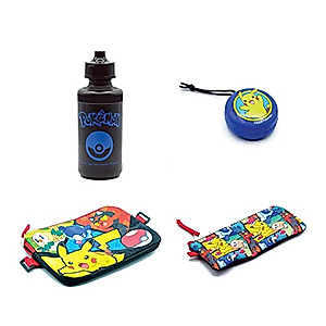 Pokemon Pikachu Characters Print 5 Pc Backpack Bookbag Set Lunch Box Water Bottle