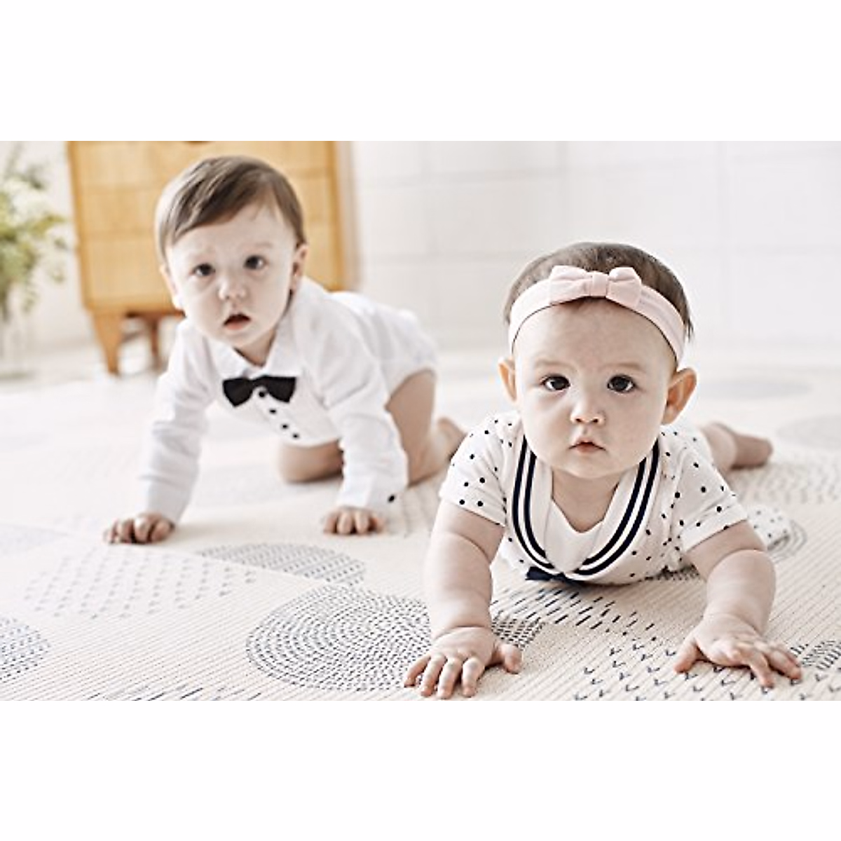 Parklon Pure Soft Baby Play Mat (Extra Large, 92.5 x 55.1 x 0.6 in, Blue Spot/Cloud Bebe)