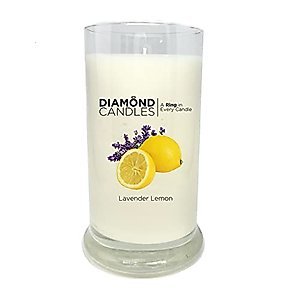Diamond Candles 21Oz Lavender Lemon, 1-Wick Candle - A Ring in Every Candle- Hand Poured, Soy Wax, Paraben and Phthalate Free