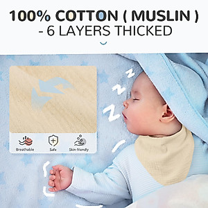 NLUS Muslin Baby Bibs for Teething and Drooling 100% Cotton Baby Bandana Drool Bibs for Baby Boys Girls, Solid Colors