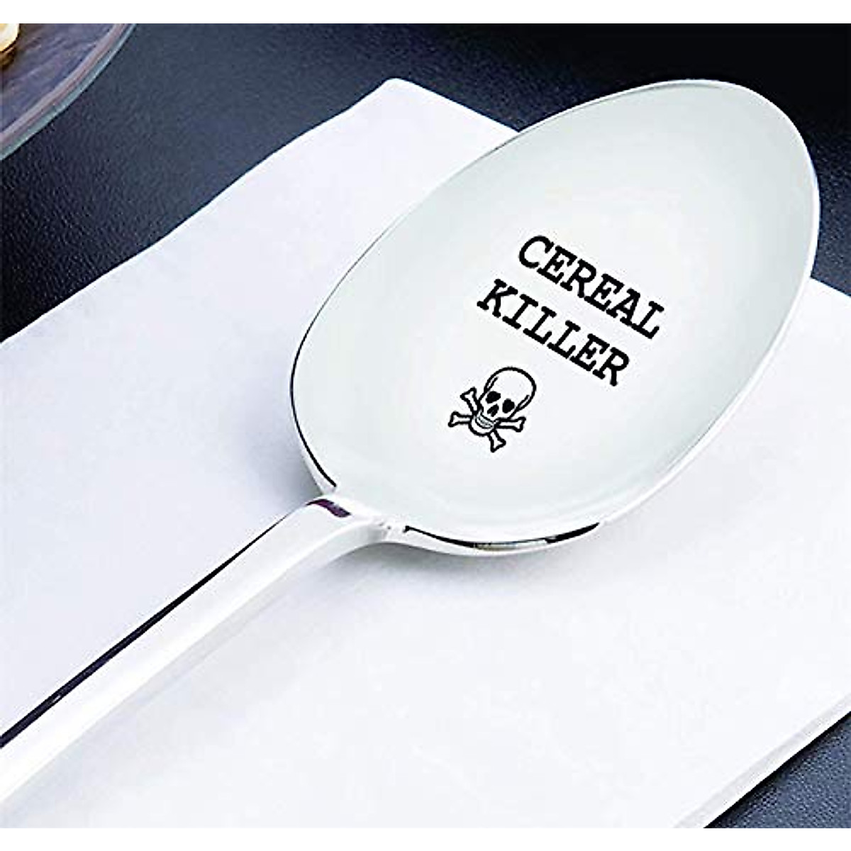Cereal killer Spoon Gift for Men Women | Funny Spoon Gift for Friends | Cereal Killer - Engraved Spoon Gift for Dad Mom | Birthday Thanksgiving Day Christmas Gifts | Gift for Cereal Lovers - 7 Inches