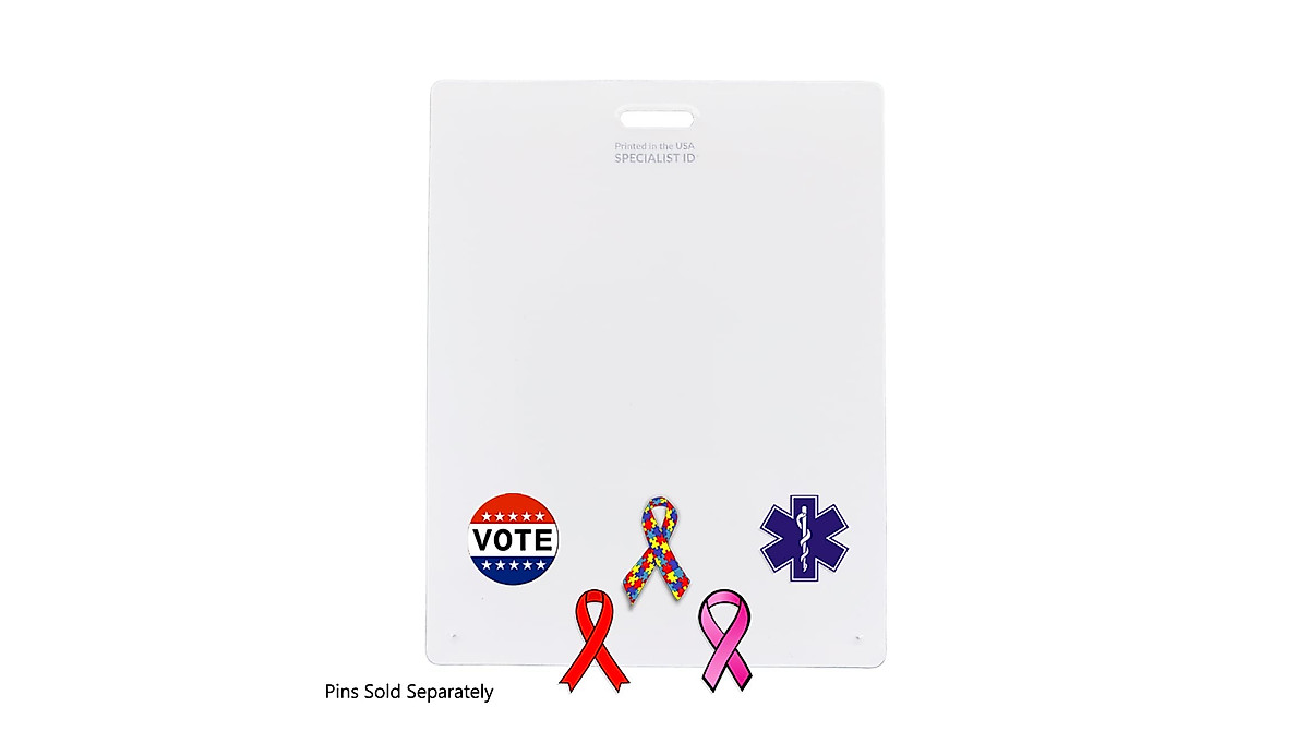 Badge Buddy Pin Holder for Nursing Pins - Horizontal 7 Hole Blank White ...