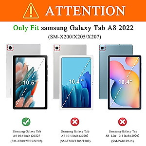 Soke Galaxy Tab A8 Case 10.5 Inch 2022, Shockproof Stand Folio Case, Multi- Viewing Angles, Hard PC Back Cover for Samsung Galaxy Tab A8 Tablet [SM-X200/X205/X207], Black