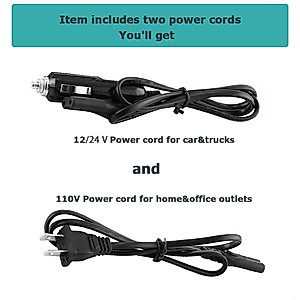 Budth Power Cord for Electric Lunch Box, 12/24v for Car Use, 110v for Home Office Use, Lunch Box Food Heater Plug, Portable Electric Lunch Box Replaceable Power Cord