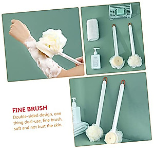 Sponges for Bathing Bath Brush Shower Brush Silicone scrubbers Skin exfoliating Tool Silicone Body Brush Shower Scrubber pet Nylon Wool Double Sided Brush loofah White