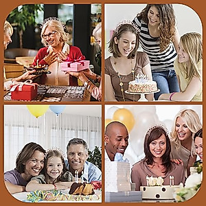 WLLHYF Birthday Crowns Rhinestone Birthday Headband Bling Girl Tiara Hair Band Happy Birthday Princess Crown Sweet Birthday Party Hair Accessories for Women Girls Festival Gift (Rose gold)