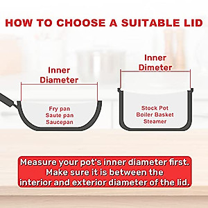 Duxtop Cookware Glass Replacement Lid (Interior Diameter: 7inch, Exterior Diameter: 7-5/8inch)