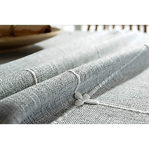 TruDelve Cotton Linen Tablecloth Rectangle Grey Fabric Table Cloth Vintage Farmhouse Table Cover for Rectangle Tables (52"x86", Grey)