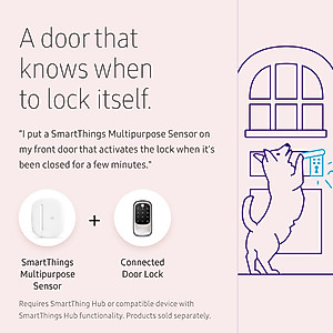 Samsung SmartThings GP-U999SJVLAAA Door & Window Multipurpose Sensor, White, 1 Count (Pack of 1)