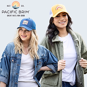 PACIFIC BRIM Women's Adjustable Cap Mesh Side Panels Trucker Hat - Let's Go Girls