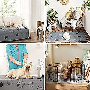 Feandrea Reusable Puppy Pads, 48 x 36 Inches, Set of 2 Dog Pee Pads, Washable Puppy Pee Pads, L Size, Leak-Proof and Non-Slip, High Absorbency, for Dogs Cats Rabbits, Gray UPTD036G01