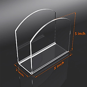PITBVO Napkin Holder, 2 Pack Clear Acrylic Napkin Holder for Table,Tissue Paper Cocktail Napkin Holder for Kitchen, Dinner Napkin Dispenser for Bar, Restaurant
