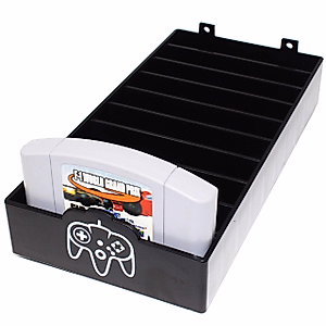 Skywin N64 Game Storage - N64 Game Holder Fits and Organizes N64 Cartridges - Simple and Stylish Design to Show Off Your Game Collection