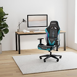 AutoFull C3 Gaming Chair Office Chair PC Chair with Ergonomics Lumbar Support, Racing Style PU Leather Multifunction Adjustable Computer Chair (Cyan)