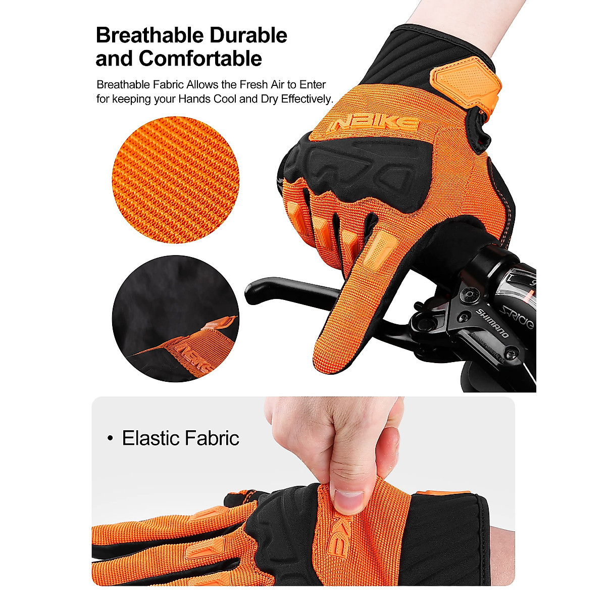 INBIKE Mountain Bike Gloves for Men Knuckle Guard Padded Men's Cycling Gloves Breathable for MTB Motocross Racing Dirtbike