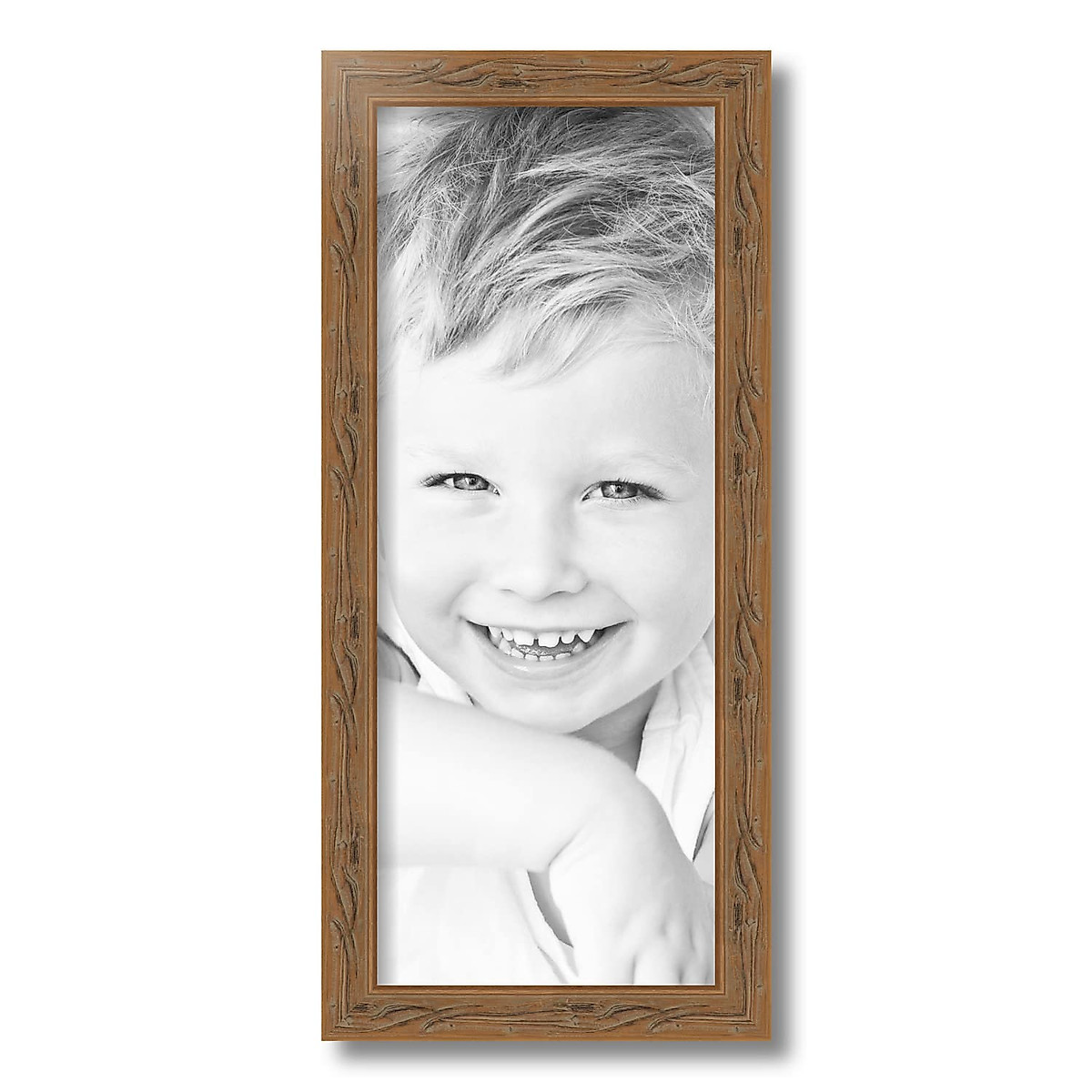 ArtToFrames 8x20 Inch Brown Picture Frame, This 1.25 Inch Custom Wood Poster Frame is Brown - Comes with Foam Backing 3/16 inch and Regular Glass (FBPLJ40023-8x20)