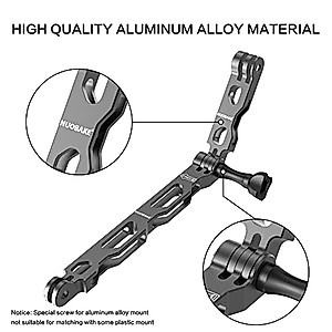 NUOBAKE (9 pcs) All Aluminum Alloy Extension Arm Kit Metal Pole Mount Helmet Stick Extension Arm Mount for GoPro Hero 11 10 9 8 7 6 5 Black,Session 5/4/3, OSMO Action,Insta360 One X2/X/R/Go and More