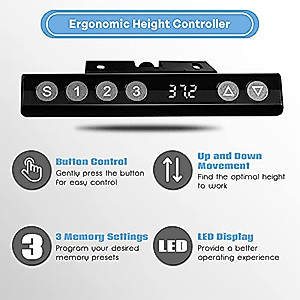 Tangkula Dual Motor Electric Standing Desk Frame, Height & Width Adjustable Motorized Sit Stand Desk Base, Ergonomic Standing Up Workstation w/Memory Controller