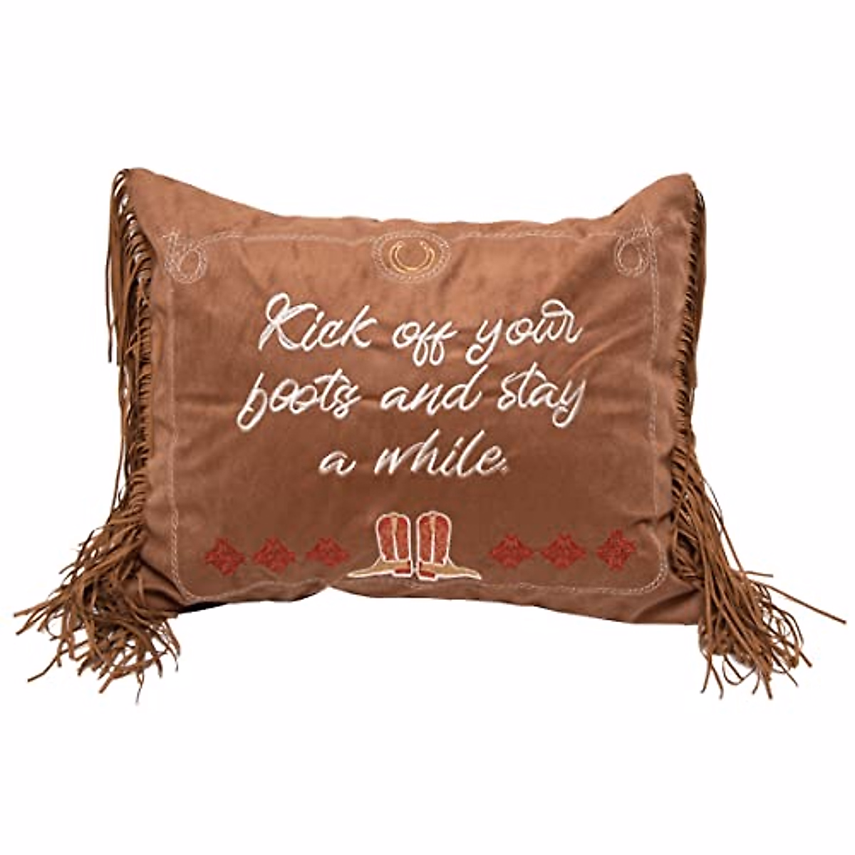 Carstens, Inc. Kick Off Your Boots Western 16"x20" Throw Pillow, Brown
