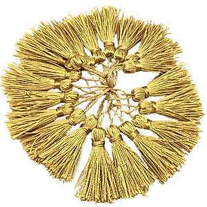 OZXCHIXU (TM) 20PCS golden Mini Small Craft Tassels 5.5cm long for Decorative Key Cushion
