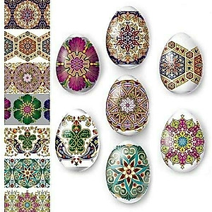 Easter Egg Wraps for 42 Hen Eggs, 6 Sleeves, 42 Designs, Heat Shrink, Pysanka #1